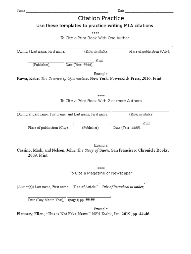 Citation Practice | PDF | Publishing | Websites