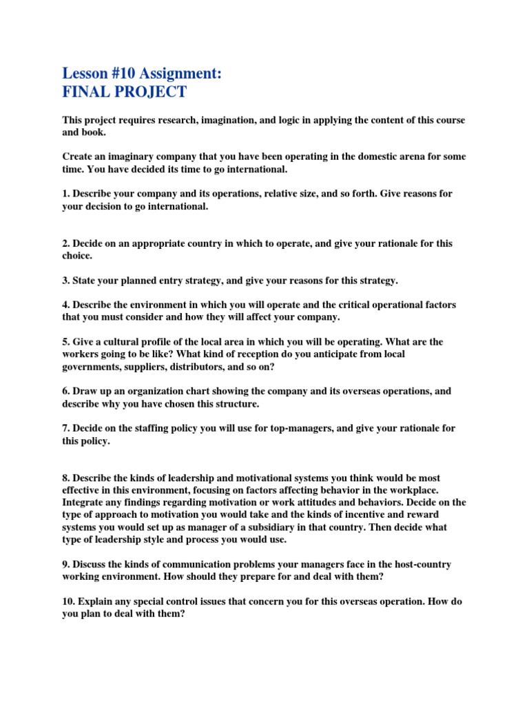 Lesson 10 Assignment Final Project Ver1 | PDF | Corporate Social ...