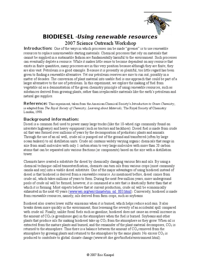 Lab Workshop BIODIESELmicroscale 07 | PDF | Biodiesel | Diesel Fuel