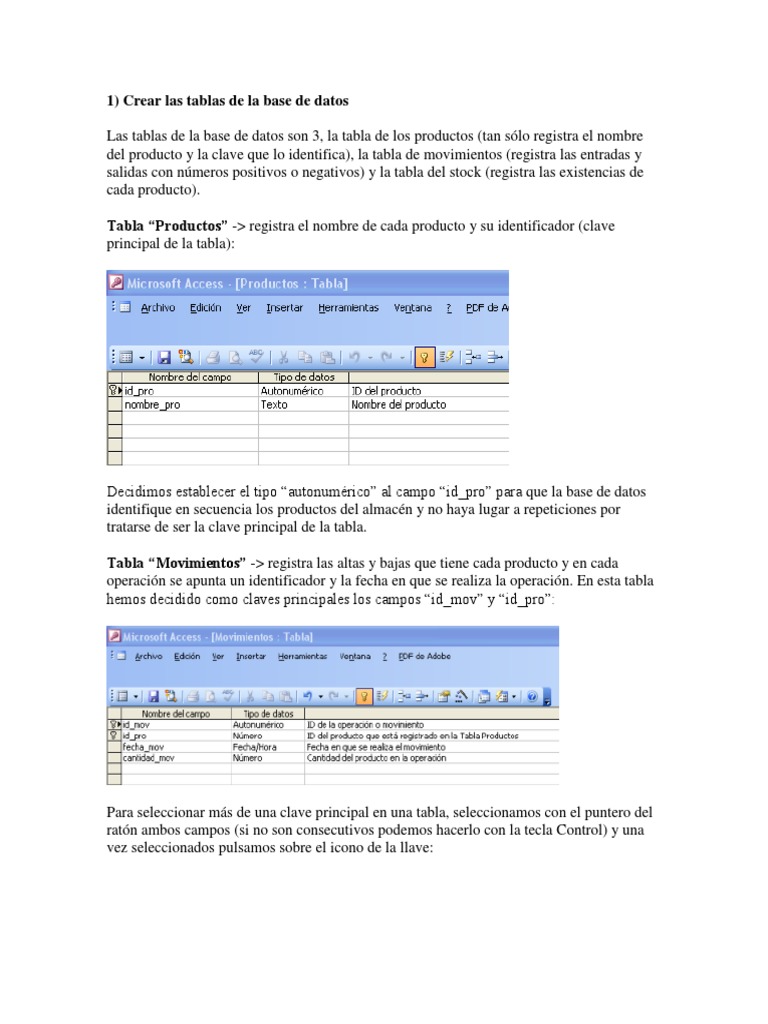 Consulta de Ejercicio de Base de Datos en Acces | Descargar gratis PDF | Tabla (base de datos ...