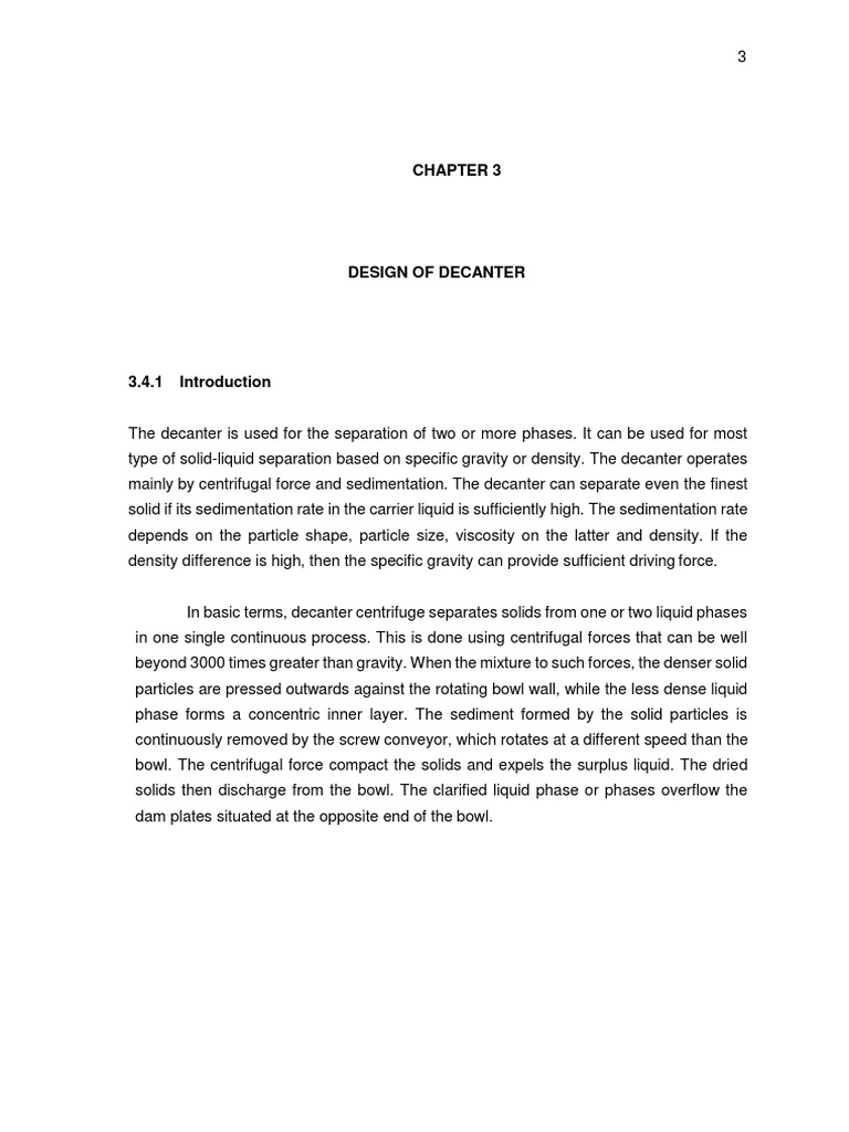 Decanter Design | PDF | Viscosity | Reynolds Number