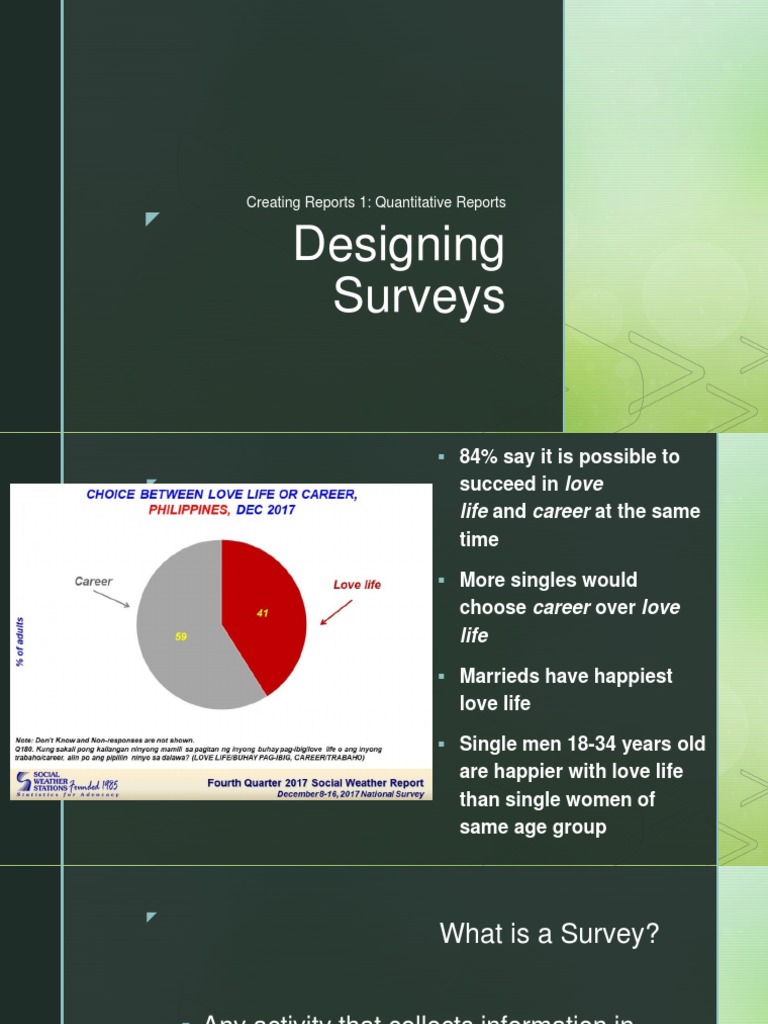 Designing Surveys: Creating Reports 1: Quantitative Reports | PDF ...