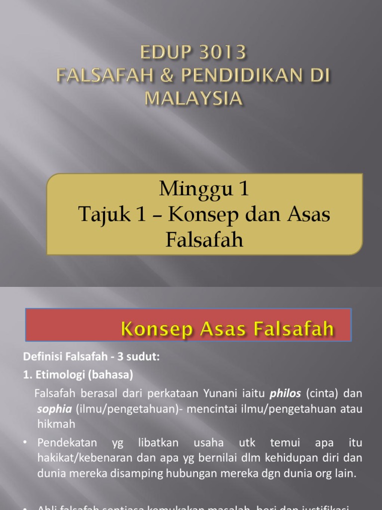 Konsep Falsafah Edup3013 | PDF