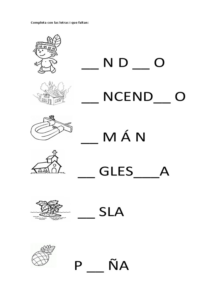 Completa Con Las Letras i Que Faltan