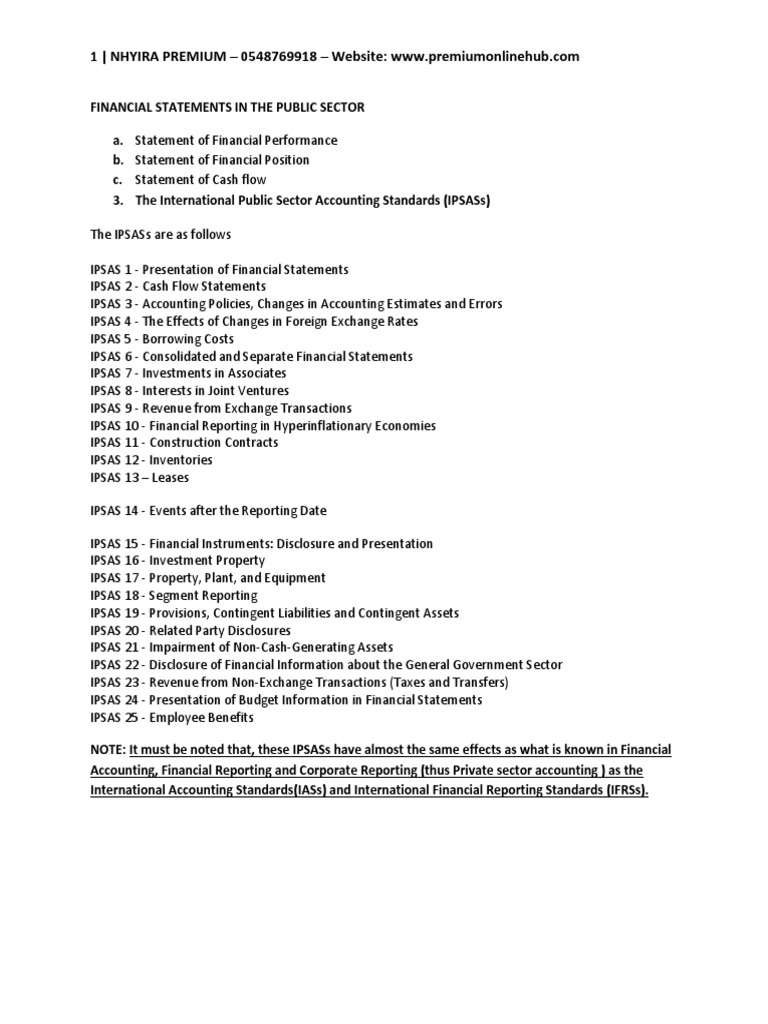 Public Sector Financial Statements Overview | PDF | Financial Statement ...