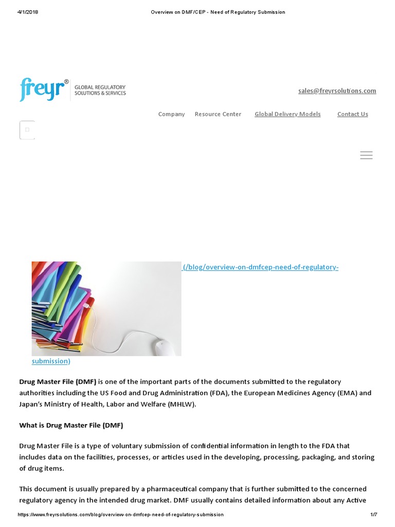 An Overview of Drug Master Files 2167 7689 1000198 | PDF ...