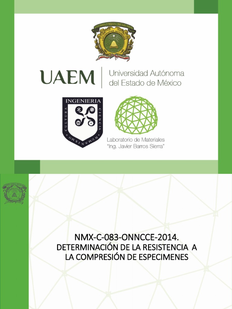 Compresion NMX C 083 Onncce 2014 | PDF | Hormigón | Naturaleza