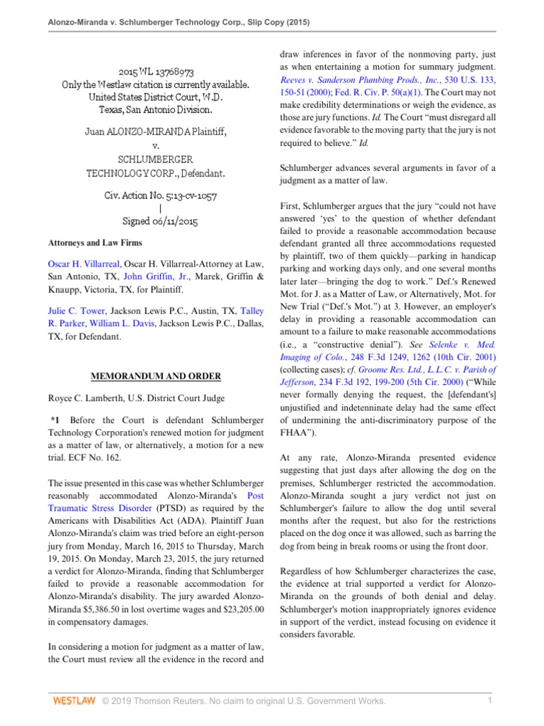 Judge Lamberth's Order On Accommodations | PDF | Verdict | Americans ...