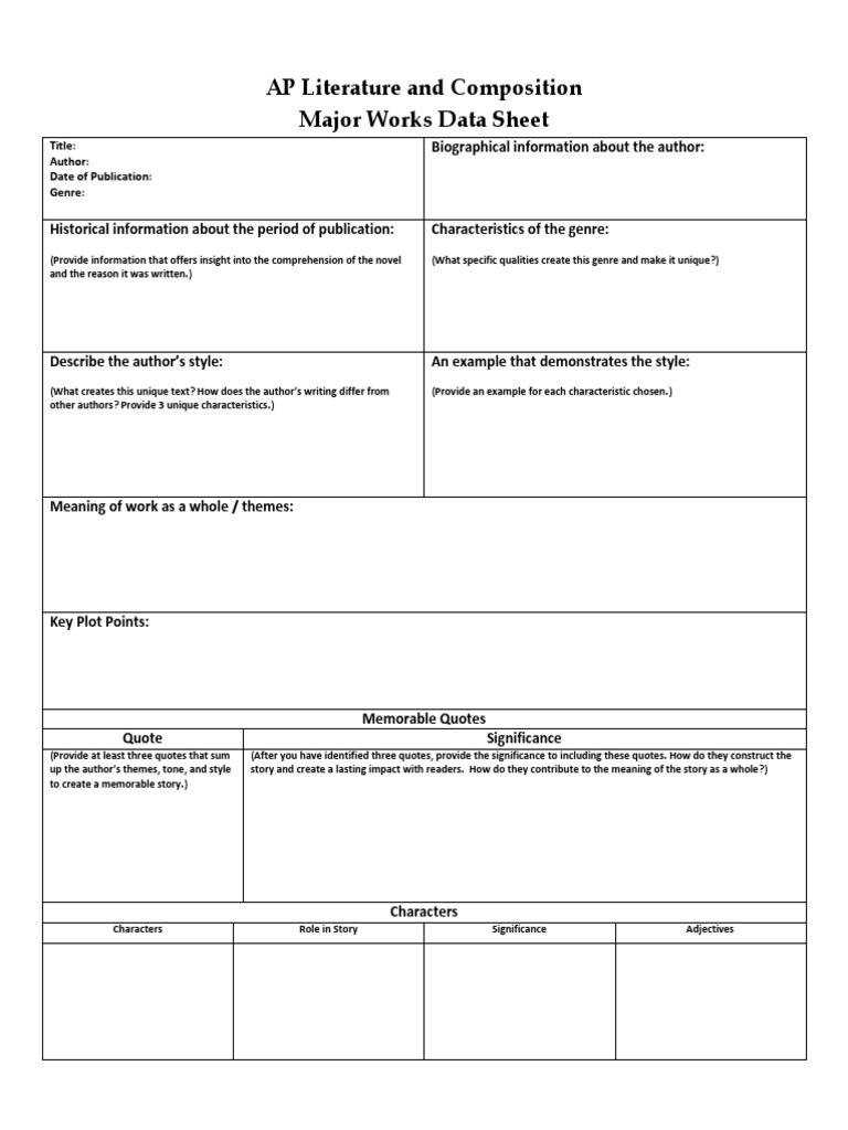 Major Works Data Sheet Blank - truewfil