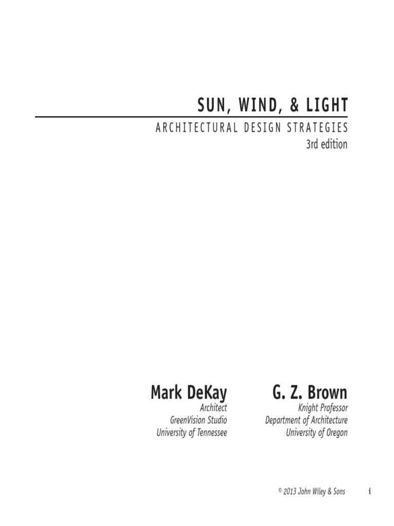 Sun, Wind, & Light: Architectural Design Strategies 3rd Edition | PDF ...