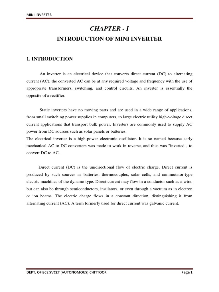 Mini Inverter Mini Project Report | PDF | Electronic Oscillator ...