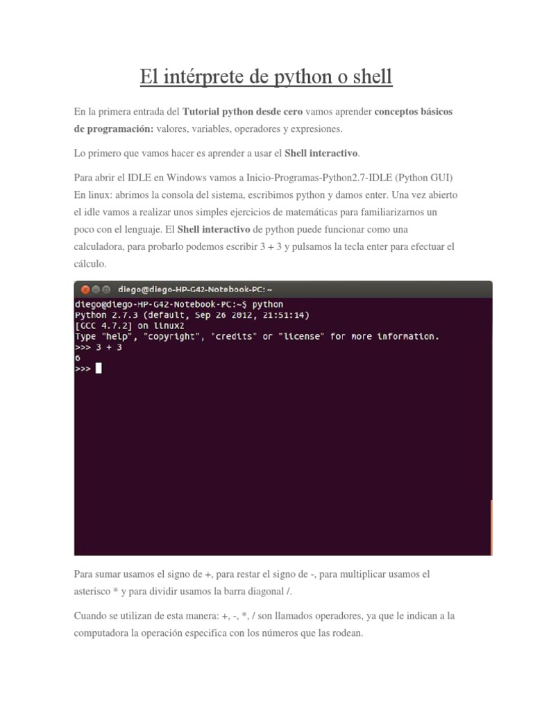 Tutorial PYTHON Desde Cero | PDF | Python (lenguaje de programación ...