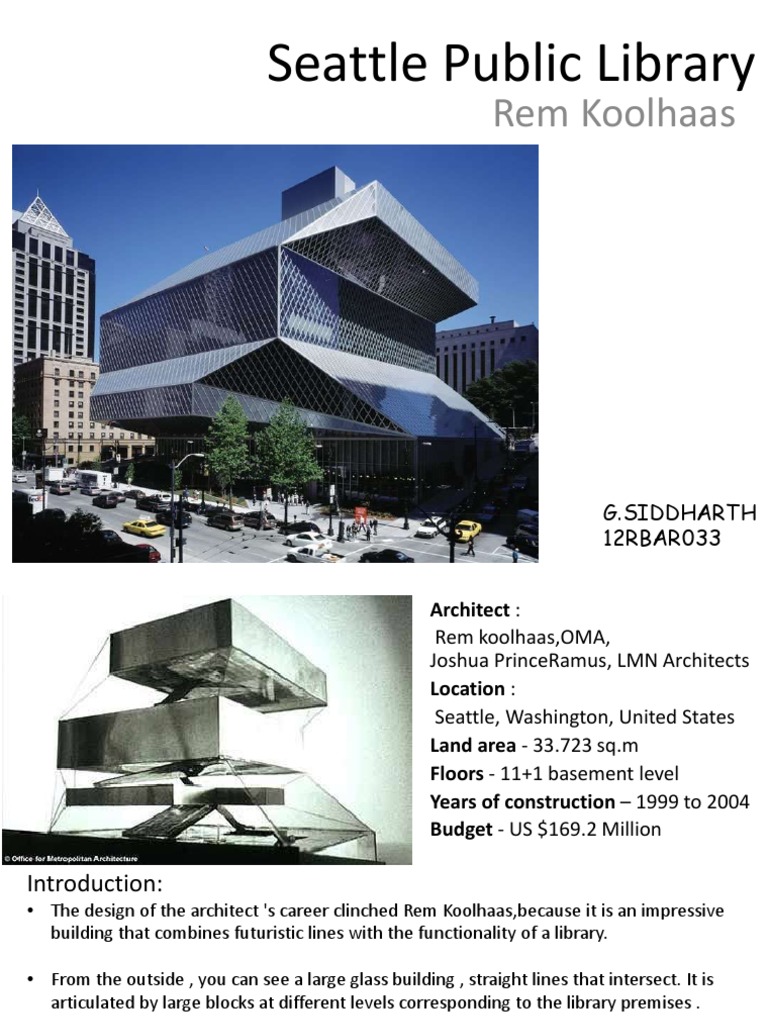 Seattle Public Library: Rem Koolhaas | PDF | Libraries | Architectural ...