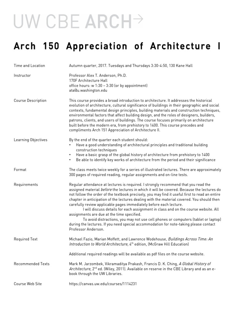 Arch 150: Intro to World Architecture | PDF | Lecture | Design
