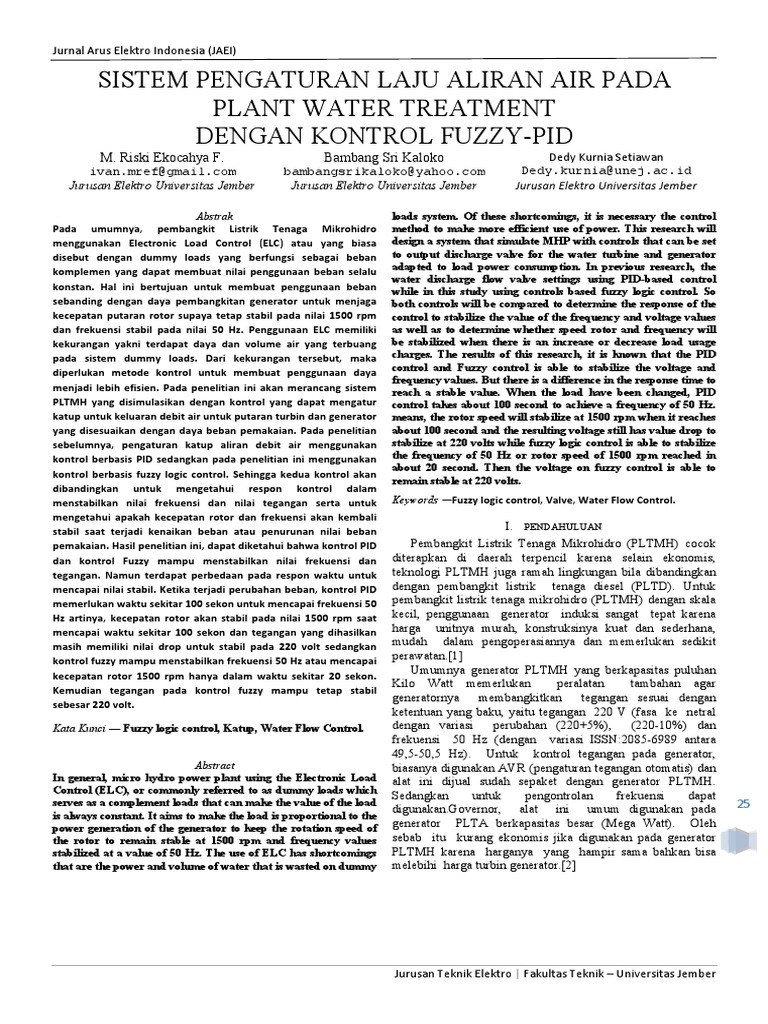 Sistem Pengaturan Laju Aliran Air Pada | PDF