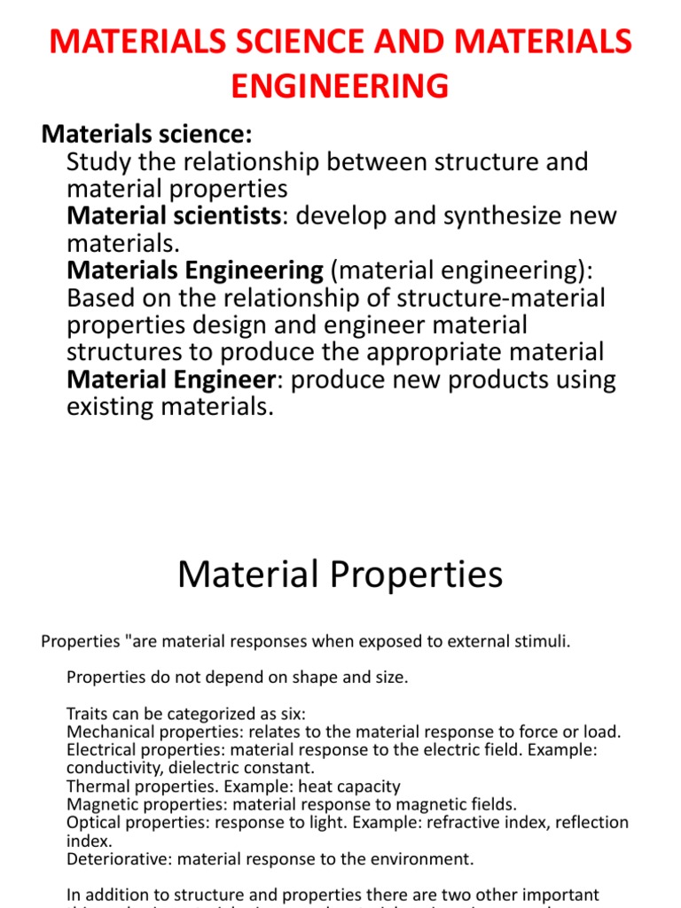 Materials Science and Materials Engineering | PDF | Polymers ...