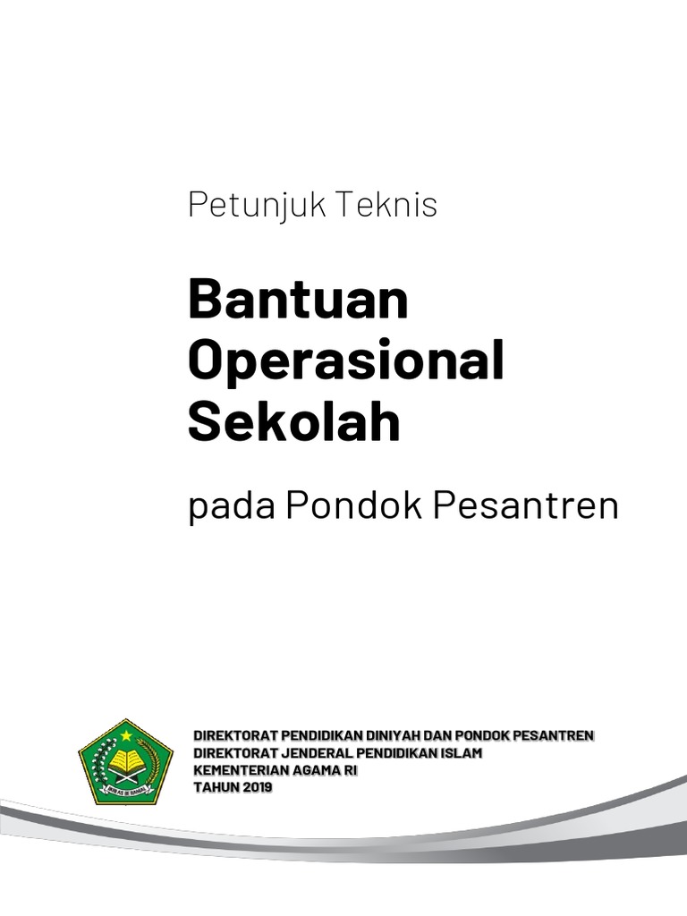 Juknis BOS Pesantren 2019 Cover PDF | PDF