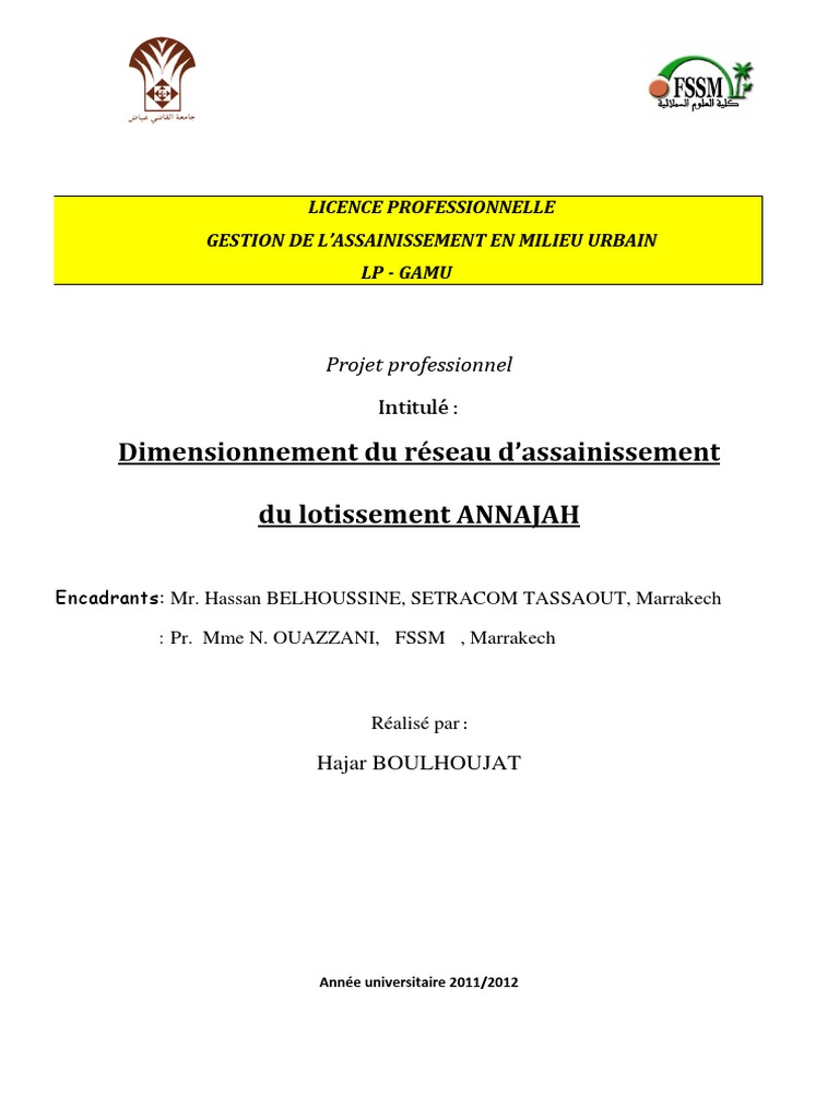 Assainissement PFE PDF | PDF | Assainissement | Ingénierie civile
