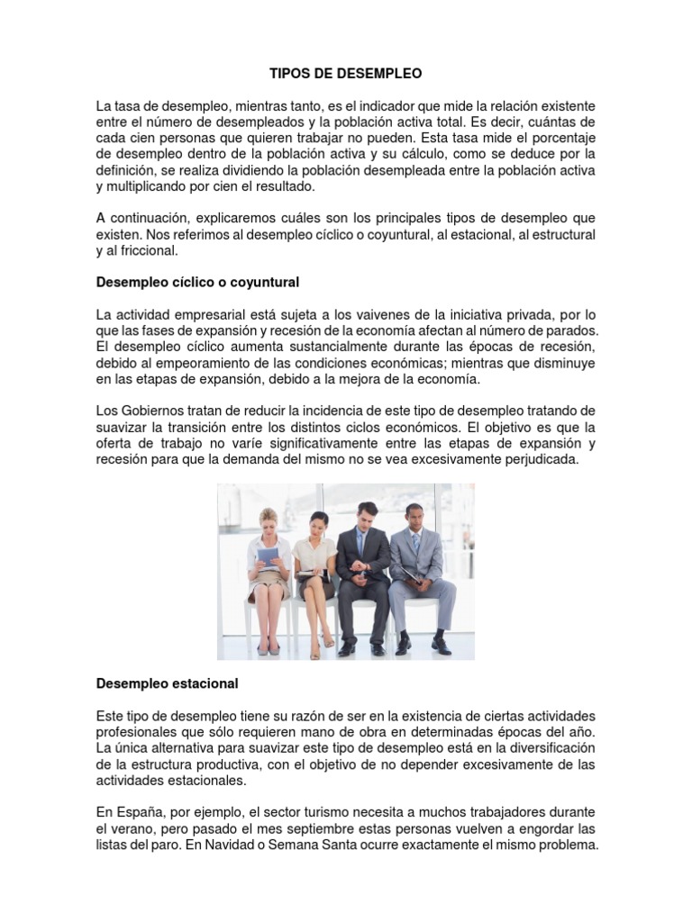 Tipos de Desempleo | PDF | Desempleo | Ciencias sociales