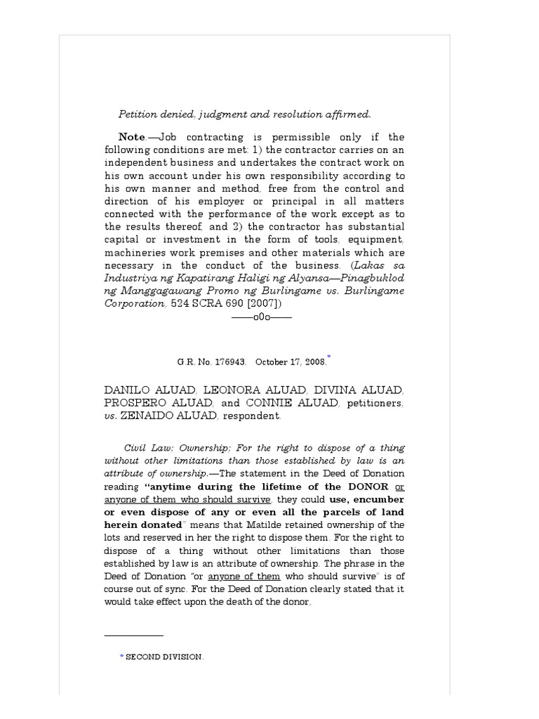 Petition Denied, Judgment and Resolution Affirmed | PDF | Will And ...