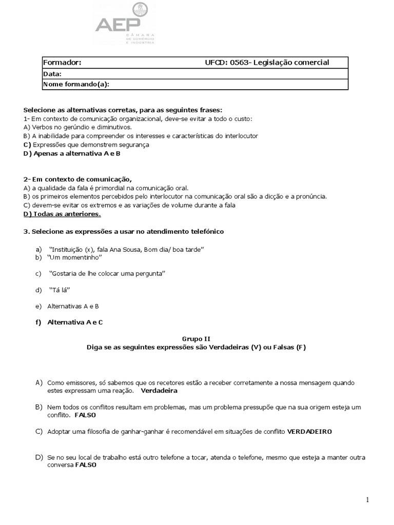 Ufcd 0633 - Teste | PDF