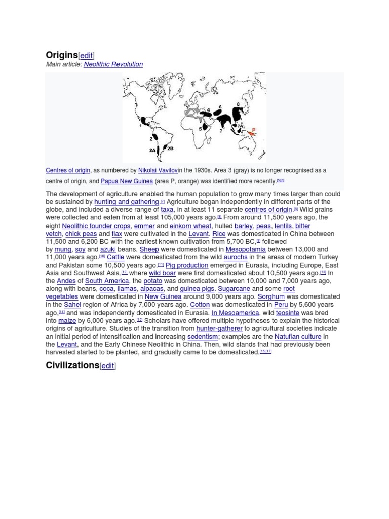 Origins: Neolithic Revolution | PDF | Agriculture | Land Management