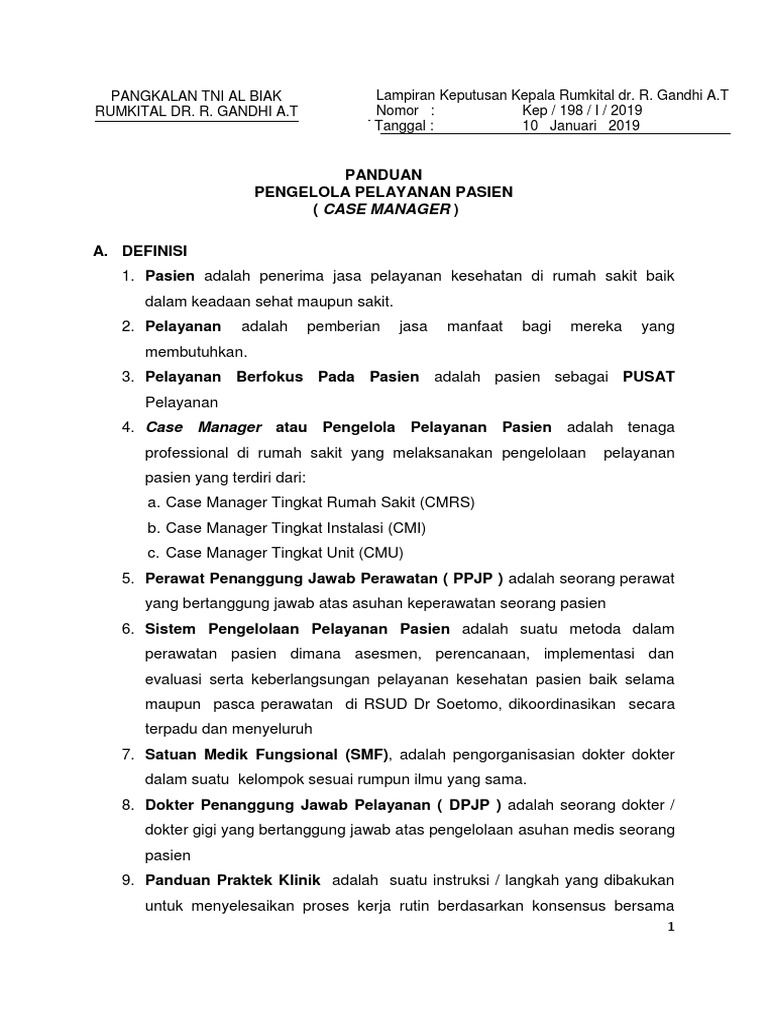 Panduan Case Manager | PDF