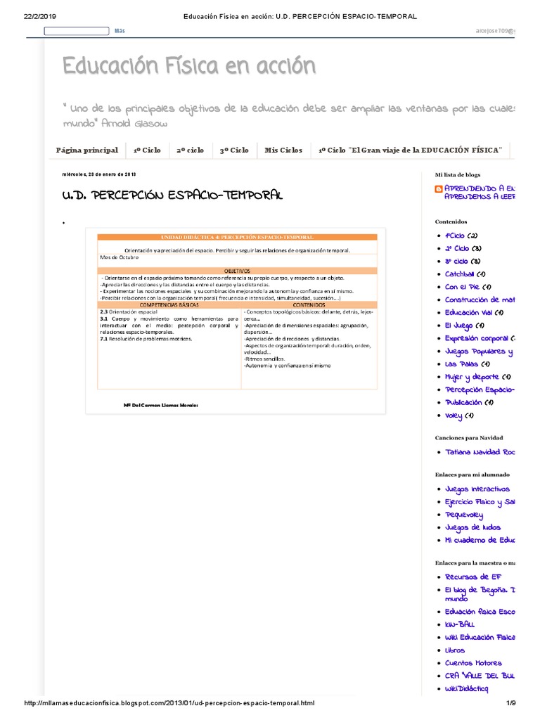 Sesion de Aprendizaje Percepción Espacio-Temporal | PDF | Blog