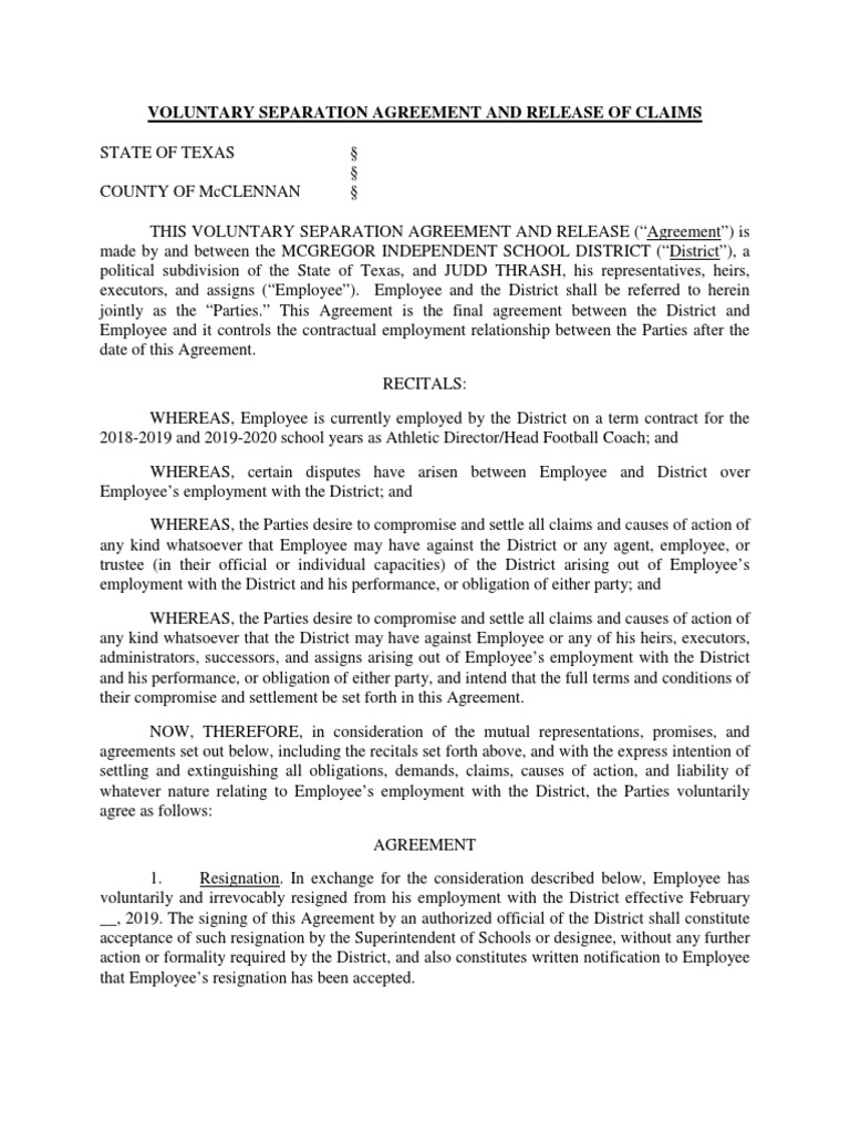 McGregor ISD Board of Trustees approves separation agreement with head football coach and ...