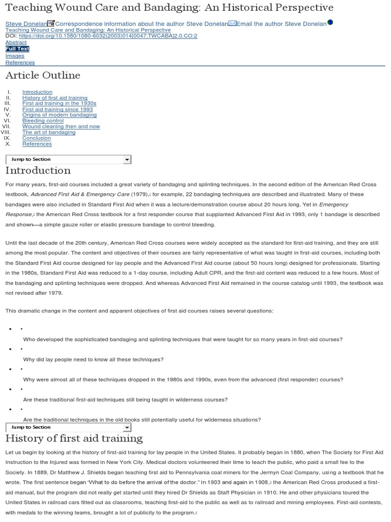 Teaching Wound Care and Bandaging | PDF | Emergency Medical Technician ...