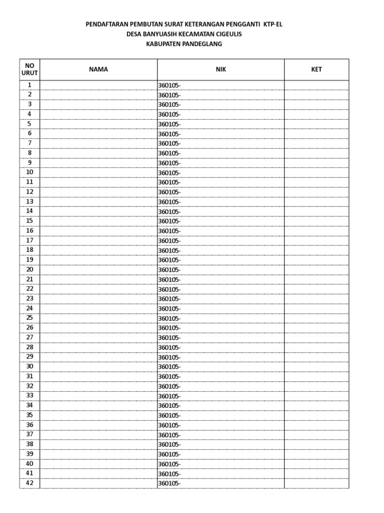 Pendaftaran Pembutan Surat Keterangan Pengganti Ktp-El Desa Banyuasih ...