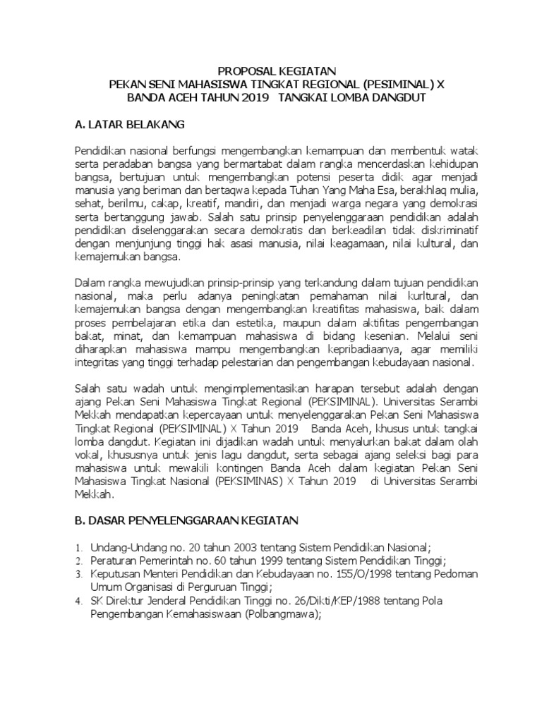 Proposal Kegiatan Mahasiswa | PDF | Perjalanan