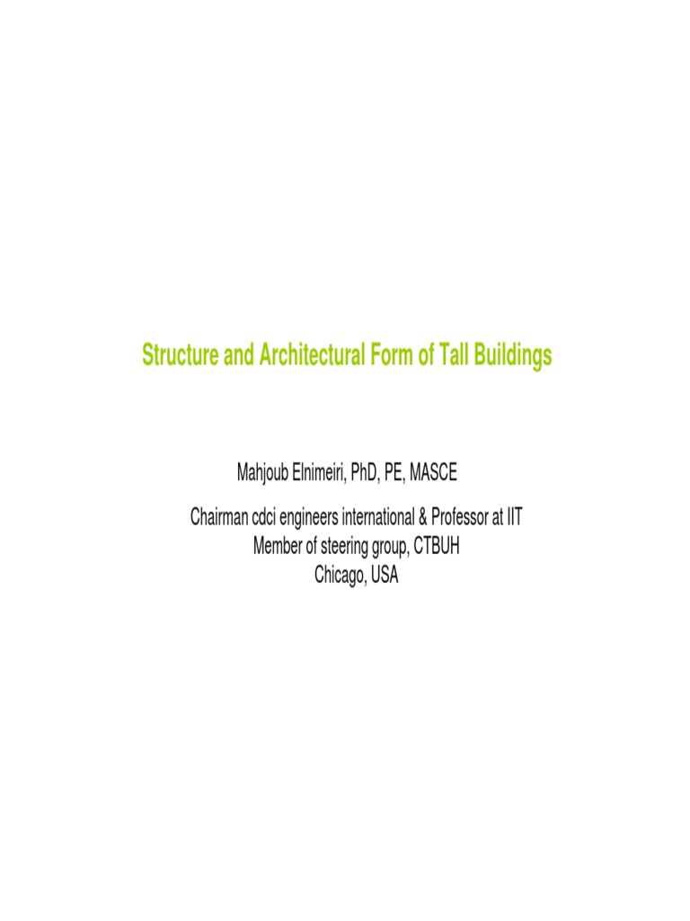 Structure and Architectural Form of Tall Buildings | PDF | Structural ...