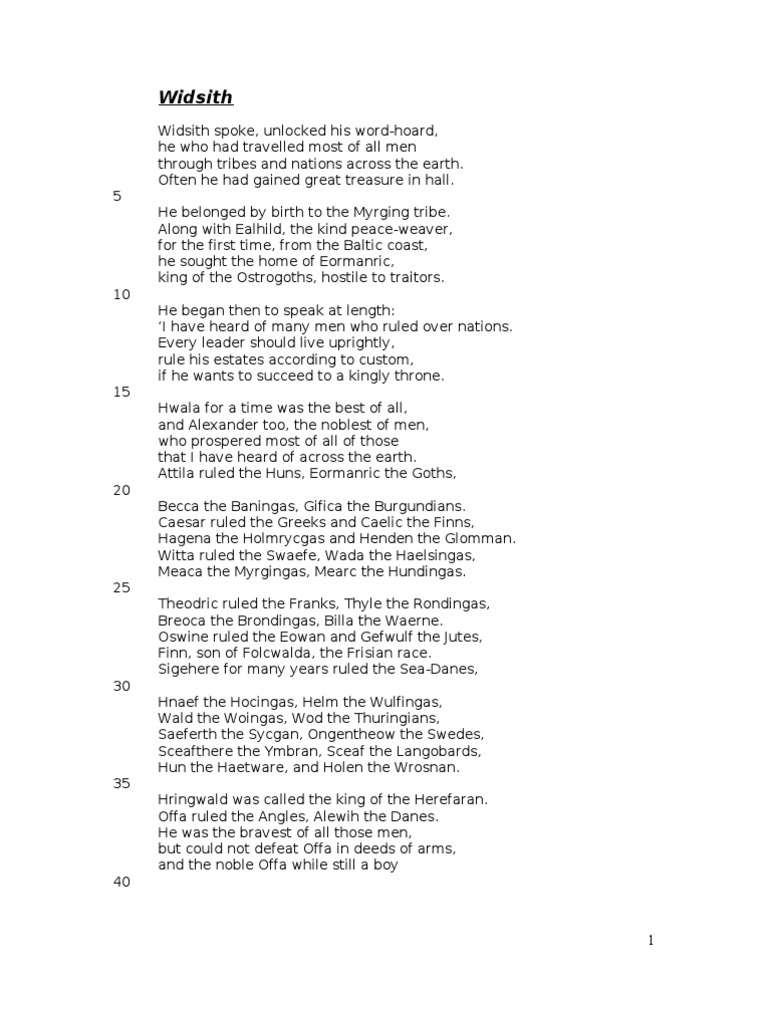 Widsith | PDF