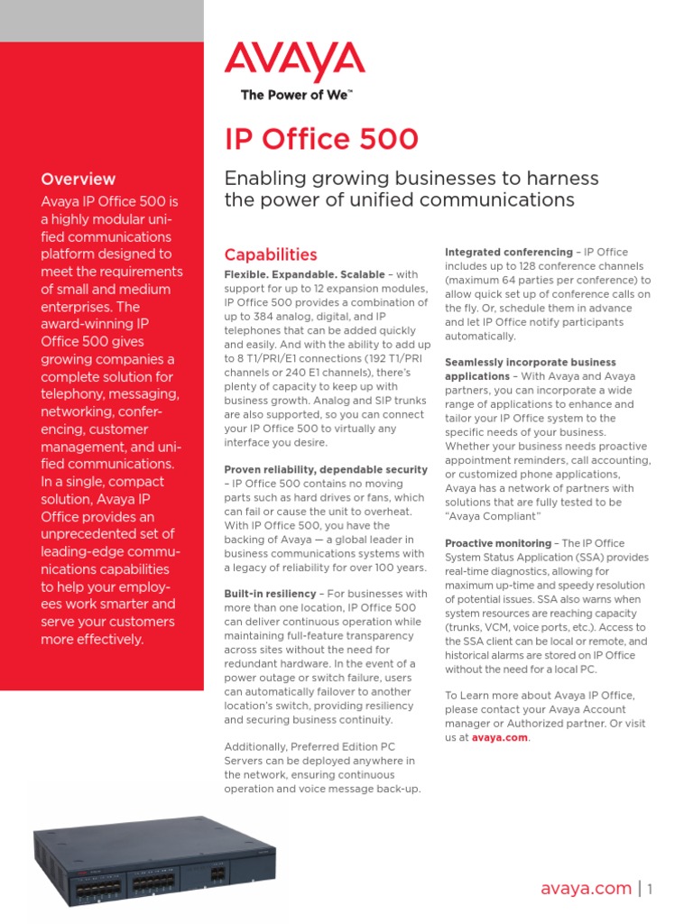 IP Office 500: Enabling Growing Businesses To Harness The Power of ...