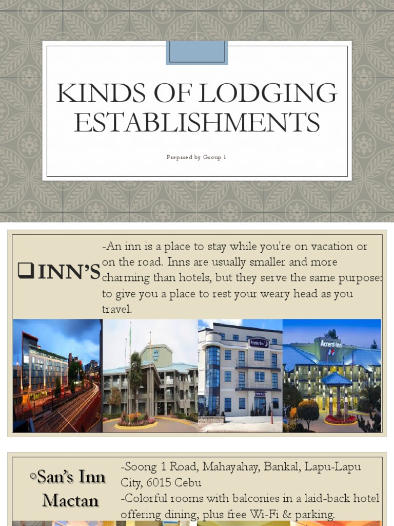 Kinds of Lodging Establishments | PDF | Cebu | Hotel