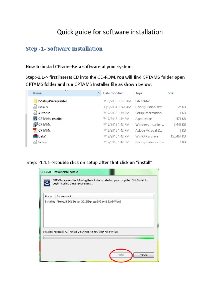 CPTAMS Pro Software Installation Guide | PDF | Computers
