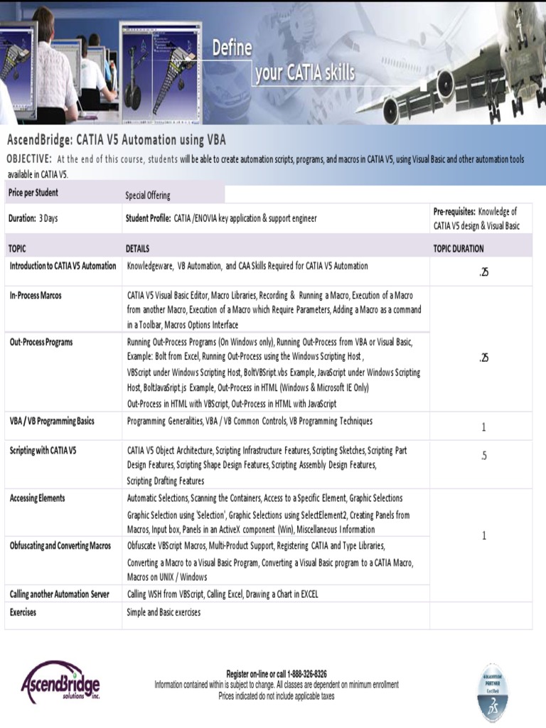 CATIA V5 Automation with VBA Course | PDF | Visual Basic For ...