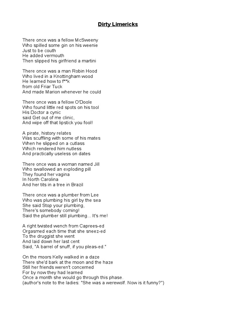 Dirty Limericks | Nature