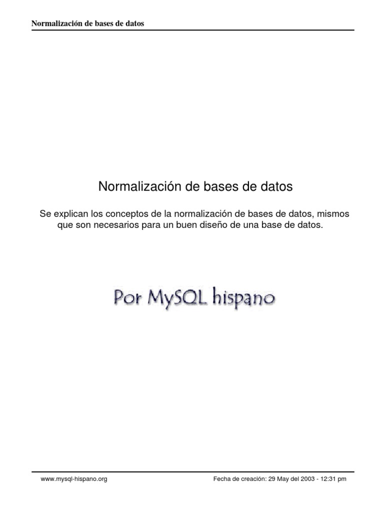 Normalización - Base de Datos | PDF