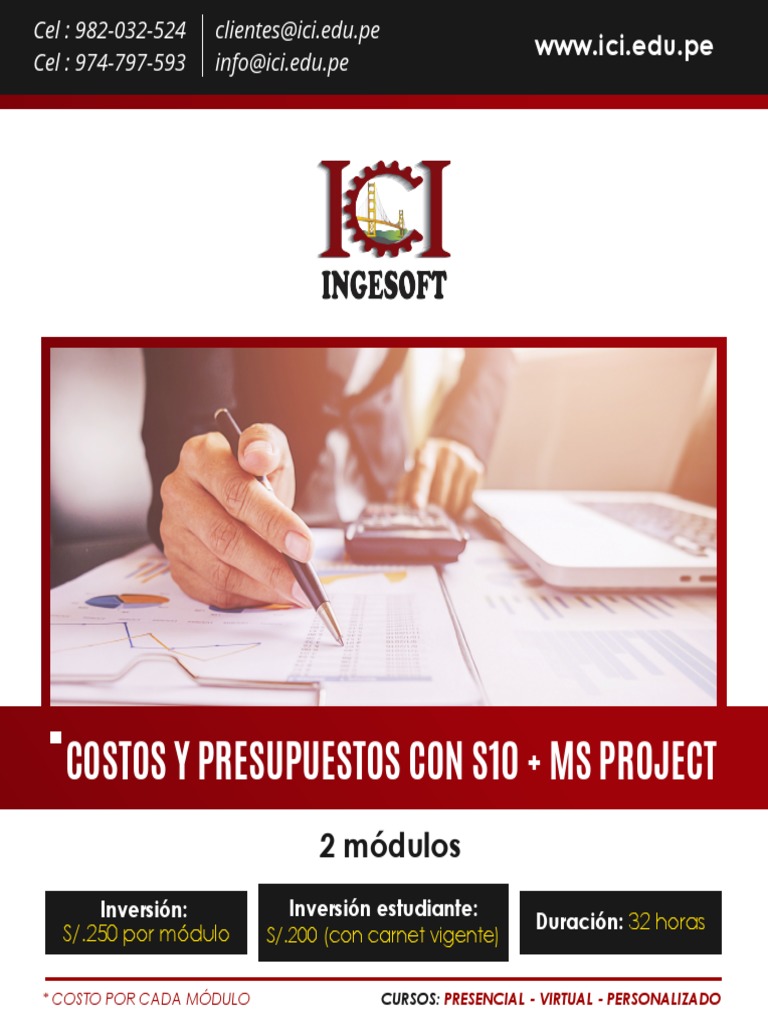 Costos y Presupuestos Con S10 MS PROJECT | PDF | Tarjeta de débito | Presupuesto