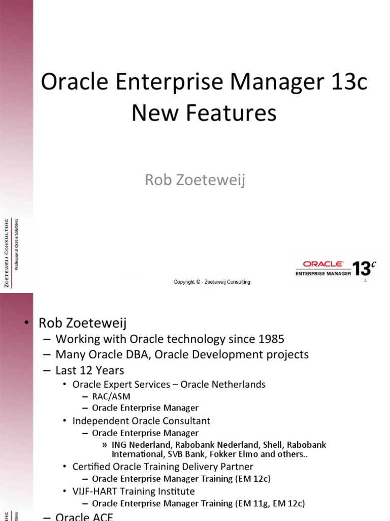 OEM 13c NewFeatures | PDF | Databases | Oracle Database