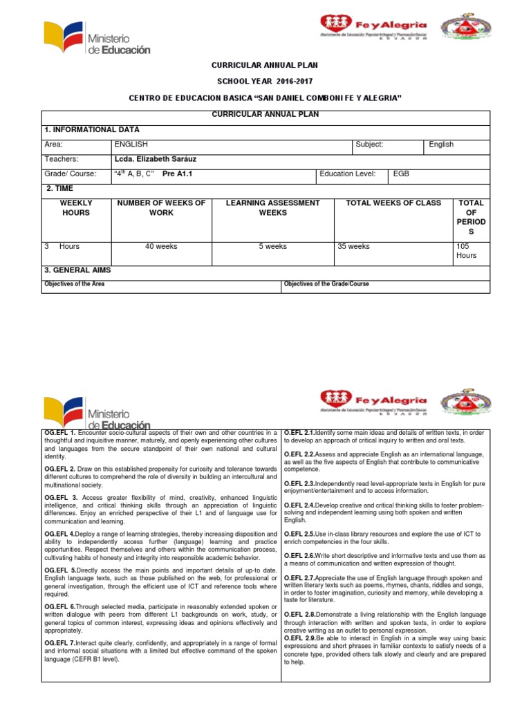 Pca Cuarto C | PDF | English As A Second Or Foreign Language | Vocabulary