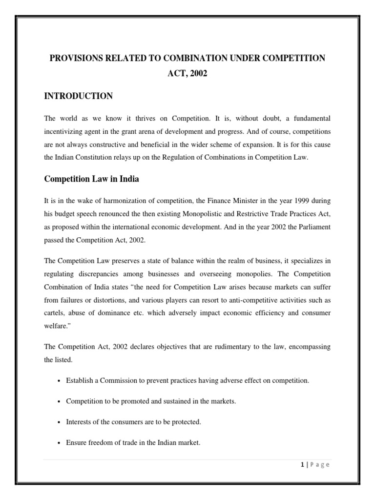 Competition Law | PDF | Competition Law | Mergers And Acquisitions