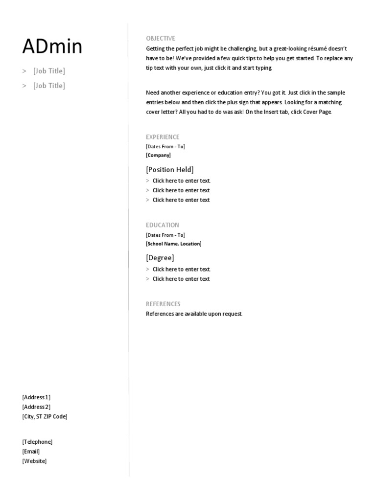 Sample Sample of Resume Format | PDF