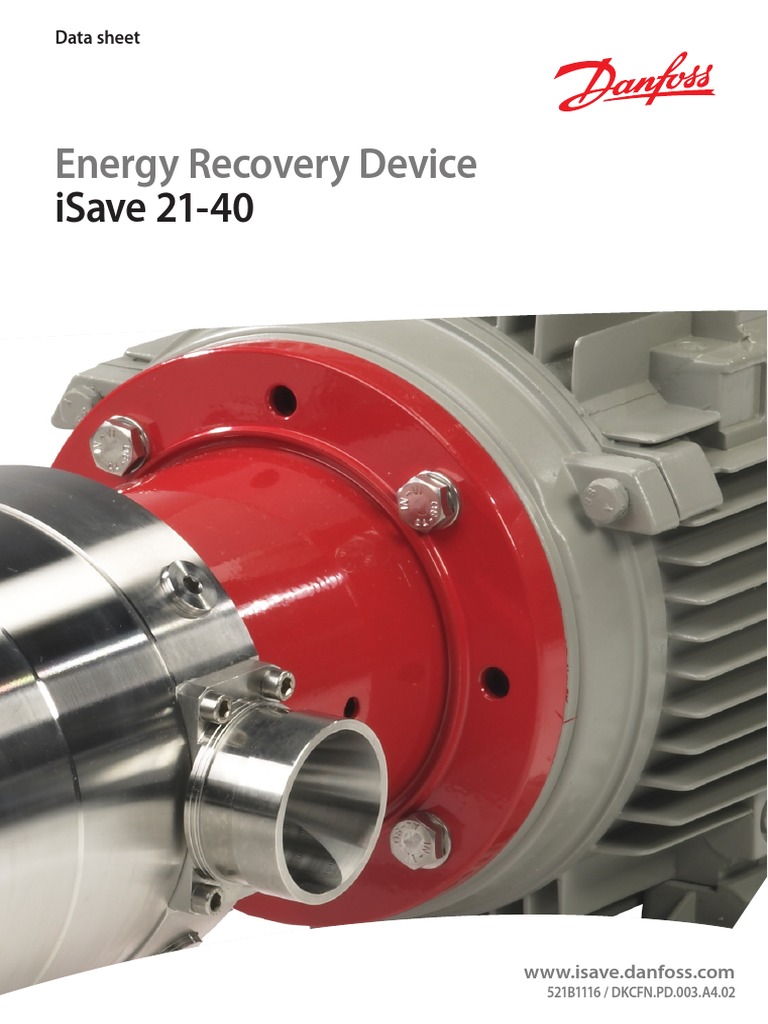 Danfoss Isave Datasheet Energy Recovery Device | PDF | Pump | Electric ...