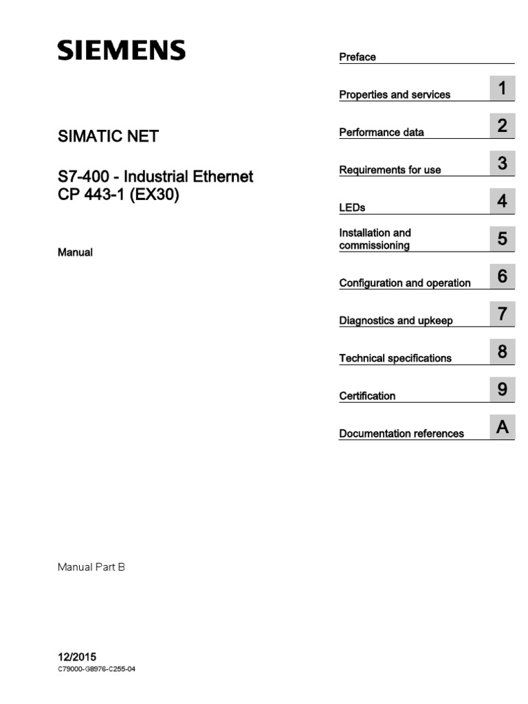 Simatic Net S7-400 - Industrial Ethernet CP 443-1 (EX30) | PDF ...