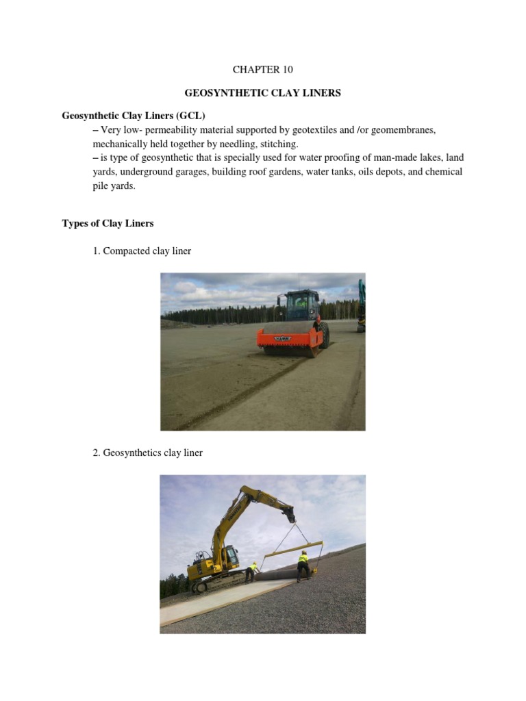 Geosynthetic Clay Liners Geosynthetic Clay Liners (GCL) | PDF | Clay ...