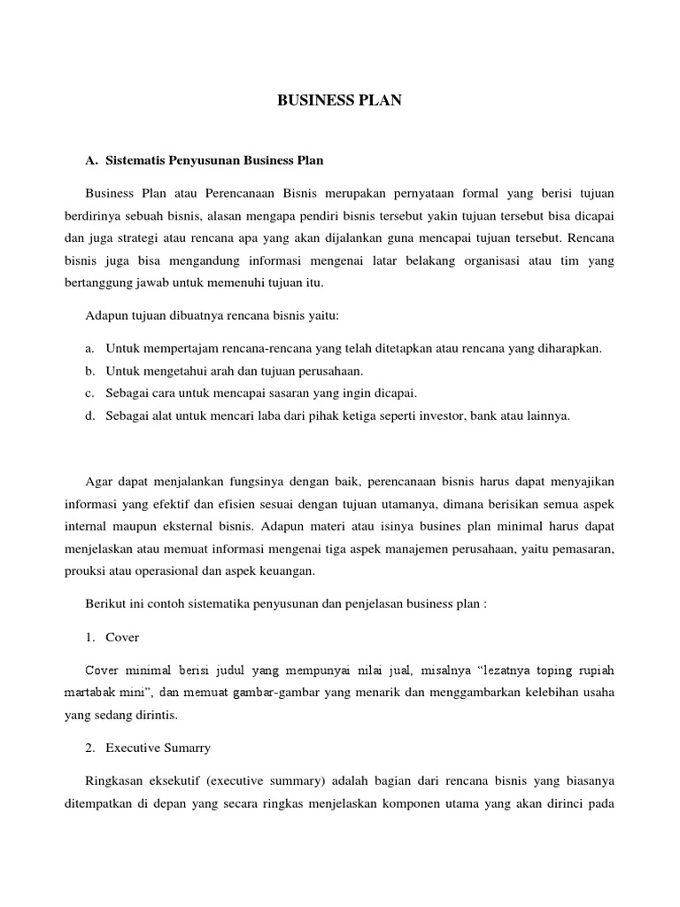 Makalah Business Plan | PDF
