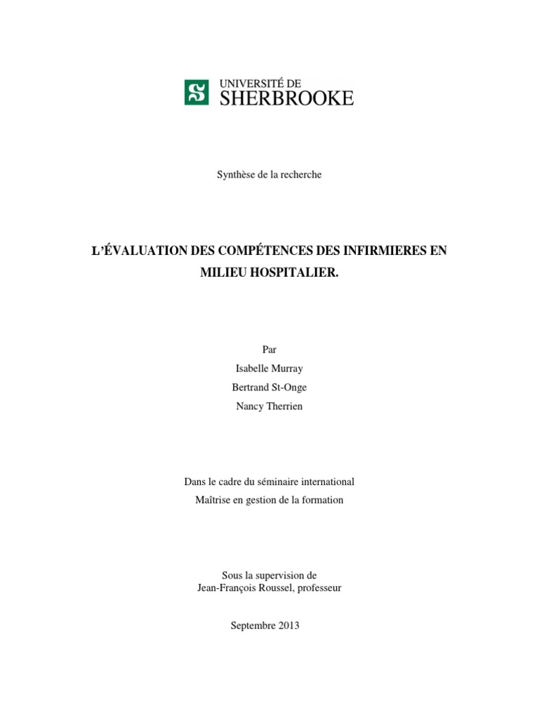 Évaluation des compétences infirmières | PDF | Allaitement | Compétence ...